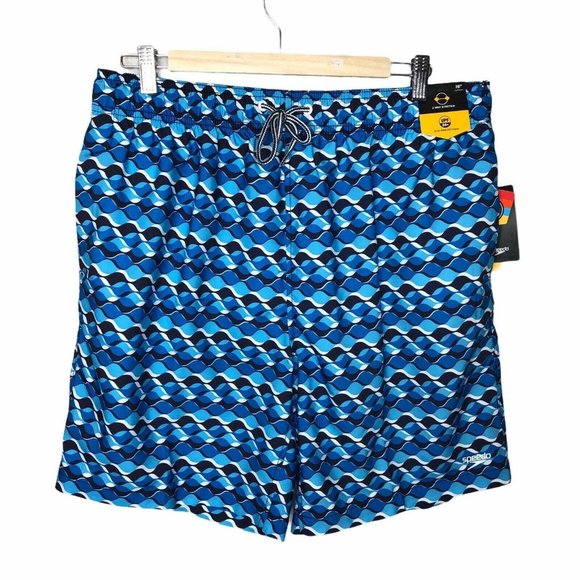 Speedo | Swim | Nwt Speedo Swim Trunks Blue Wave Pattern Upf 5 S | Poshmark